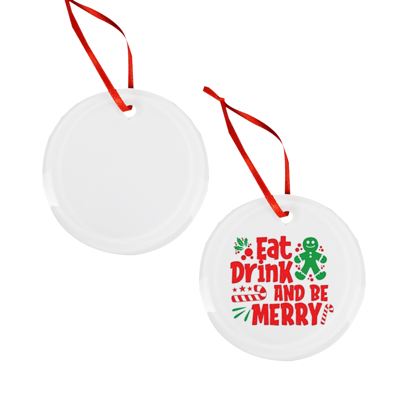 Round shape glass sublimation ornament