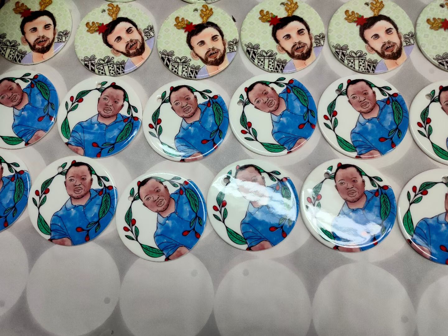 Heart shape sublimation blank ceramic ornament