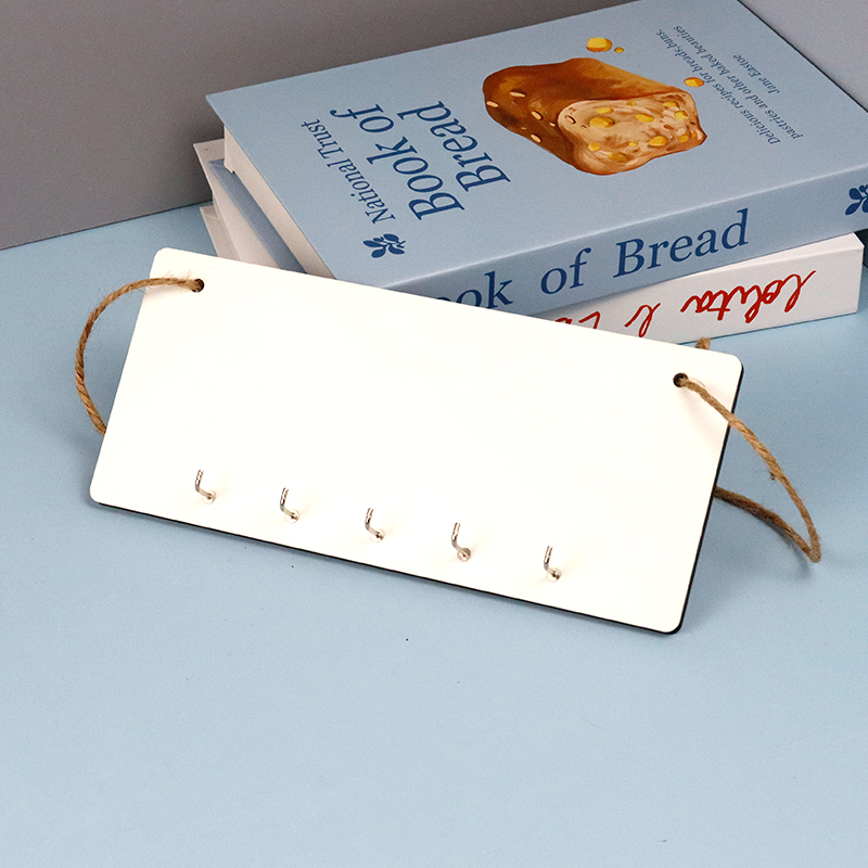 Sublimation Blank MDF Photo Keychain Hanger with Hook